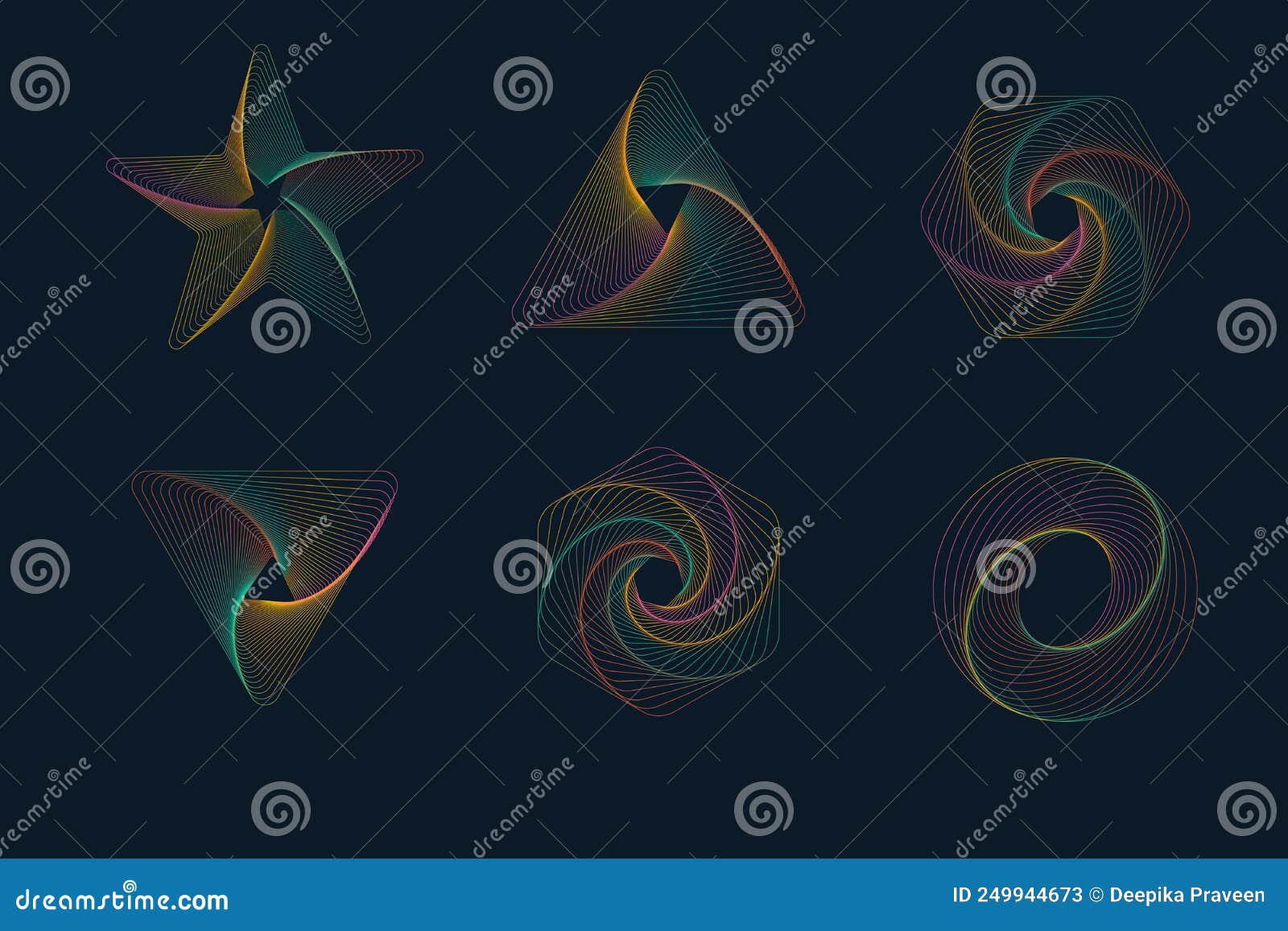 Spirograph Elements And Symbols Cartoon Vector | CartoonDealer.com #9238837