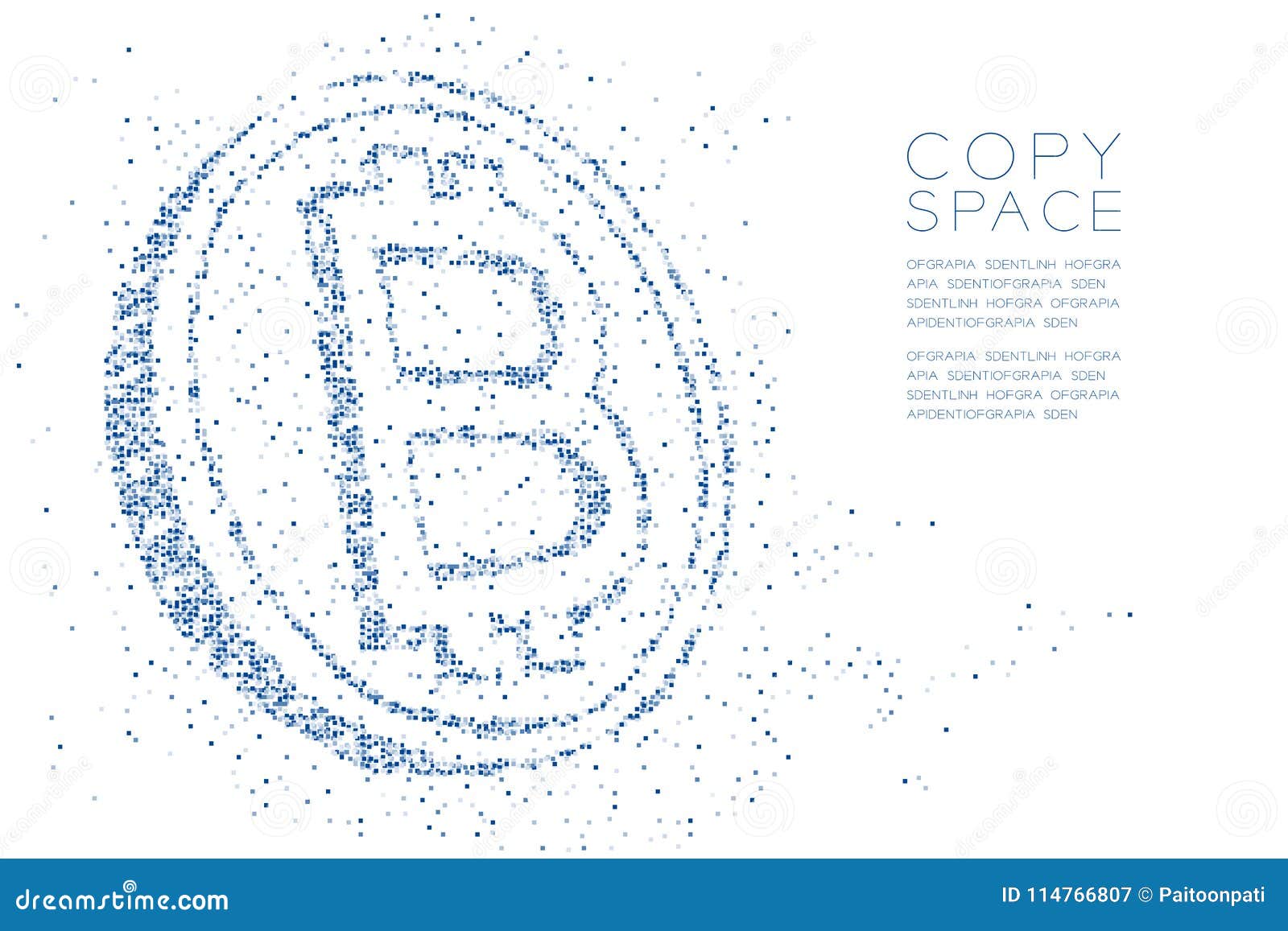 Abstract Geometric Square Box Pattern Bitcoin Cryptocurrency Shape ...