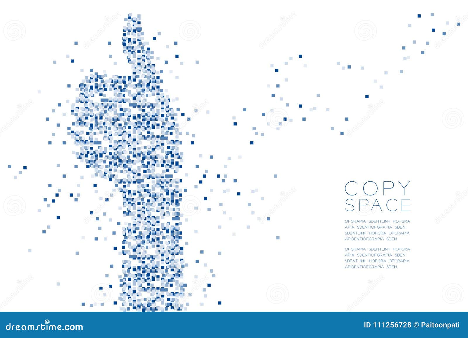 Abstract Geometric Square Box Pattern Hand Thumb Up Shape, Sign ...