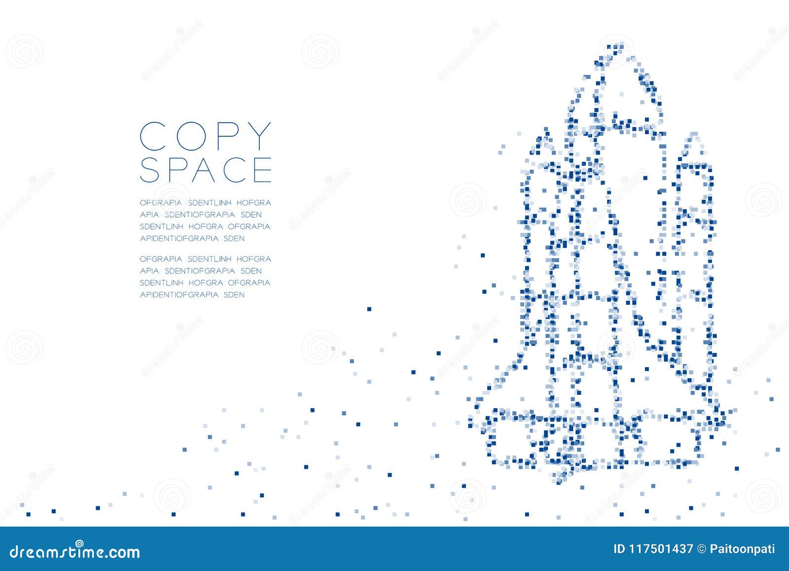 Abstract Geometric Square Box Pattern Rocket Spaceship Shape, Space ...