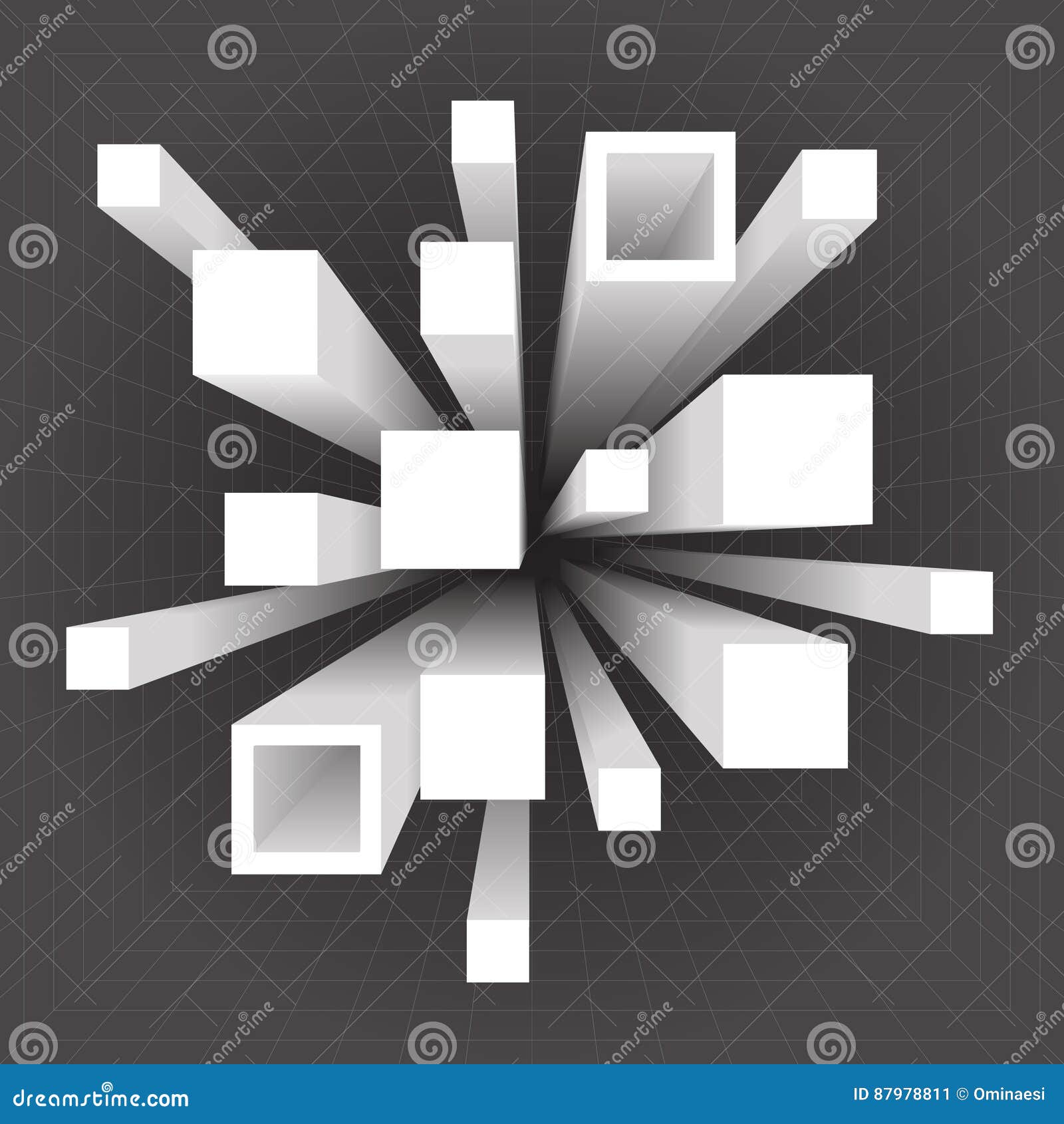 Abstract Geometric Square Extension Movement Volume Background Template ...
