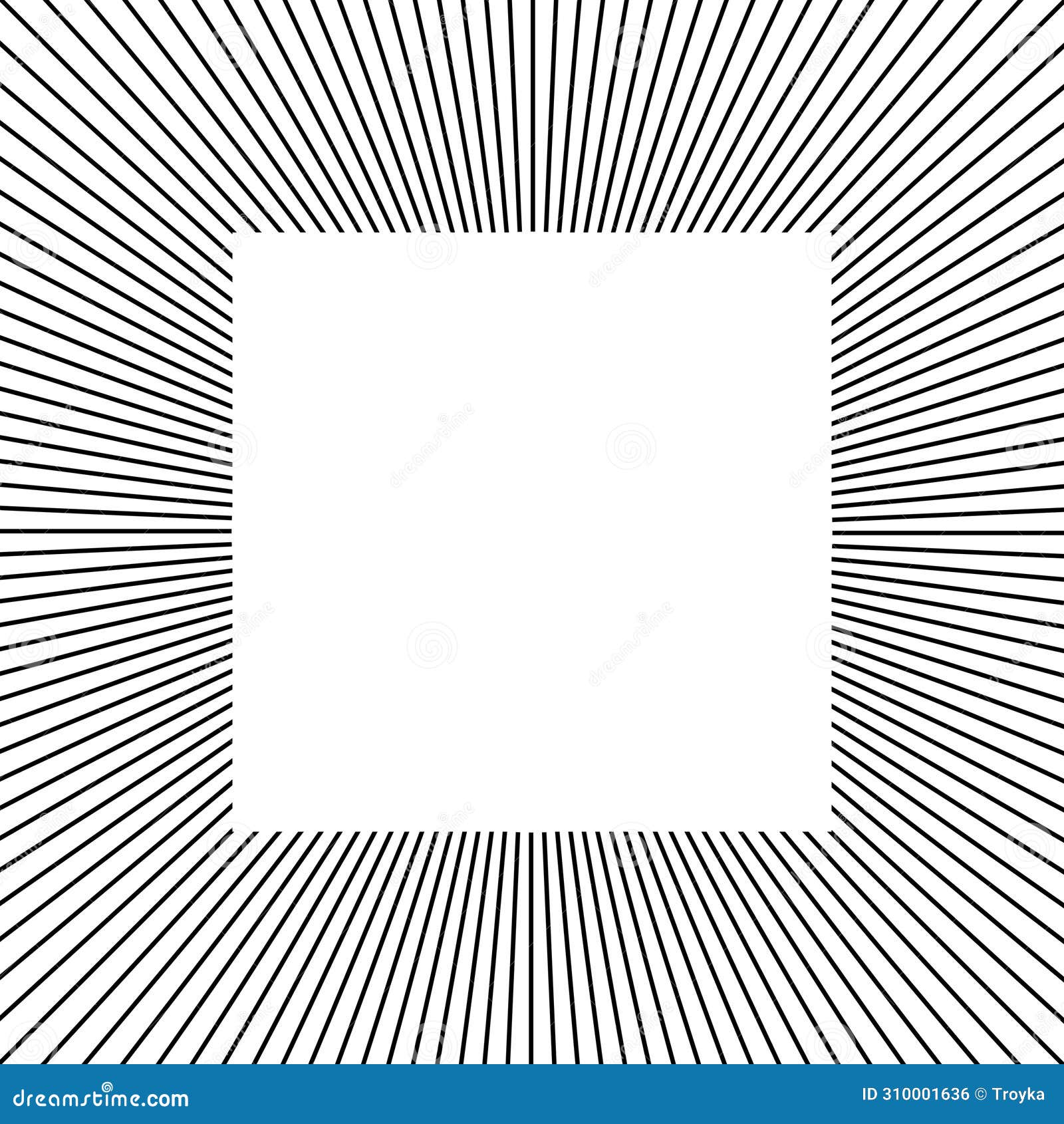 Abstract Geometric Square Frame. Radial Rays Lines Background Stock ...