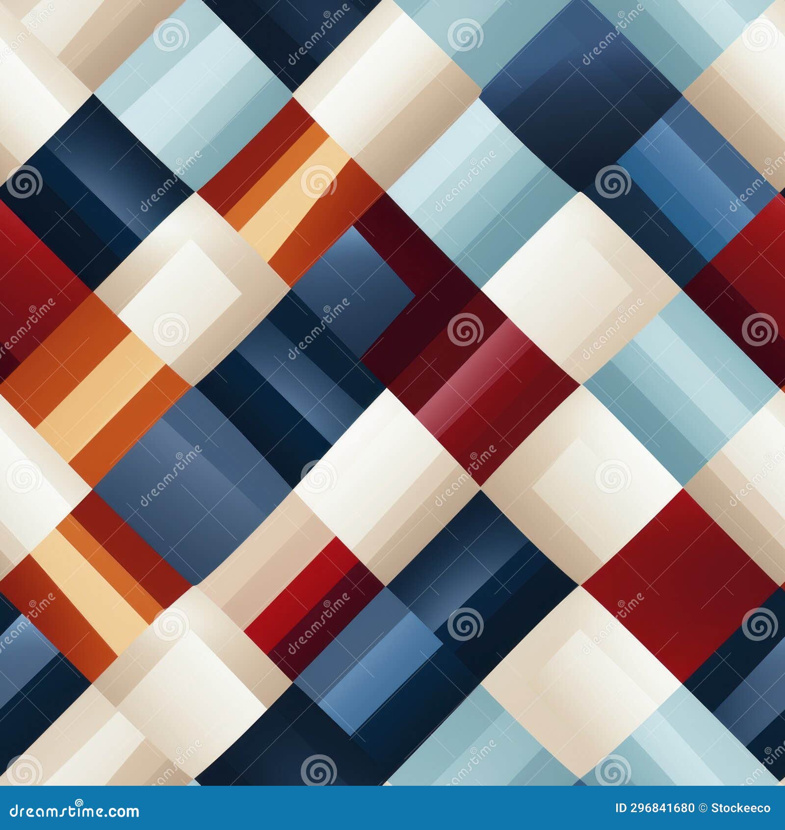 Abstract Geometric Square Pattern with Intertwining Red and Blue Colors ...
