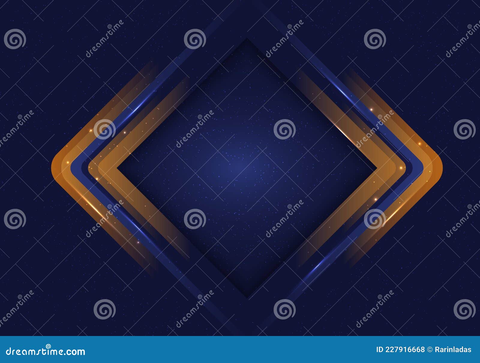 Abstract Geometric Square Rounded Frame Layered with Dark Blue ...