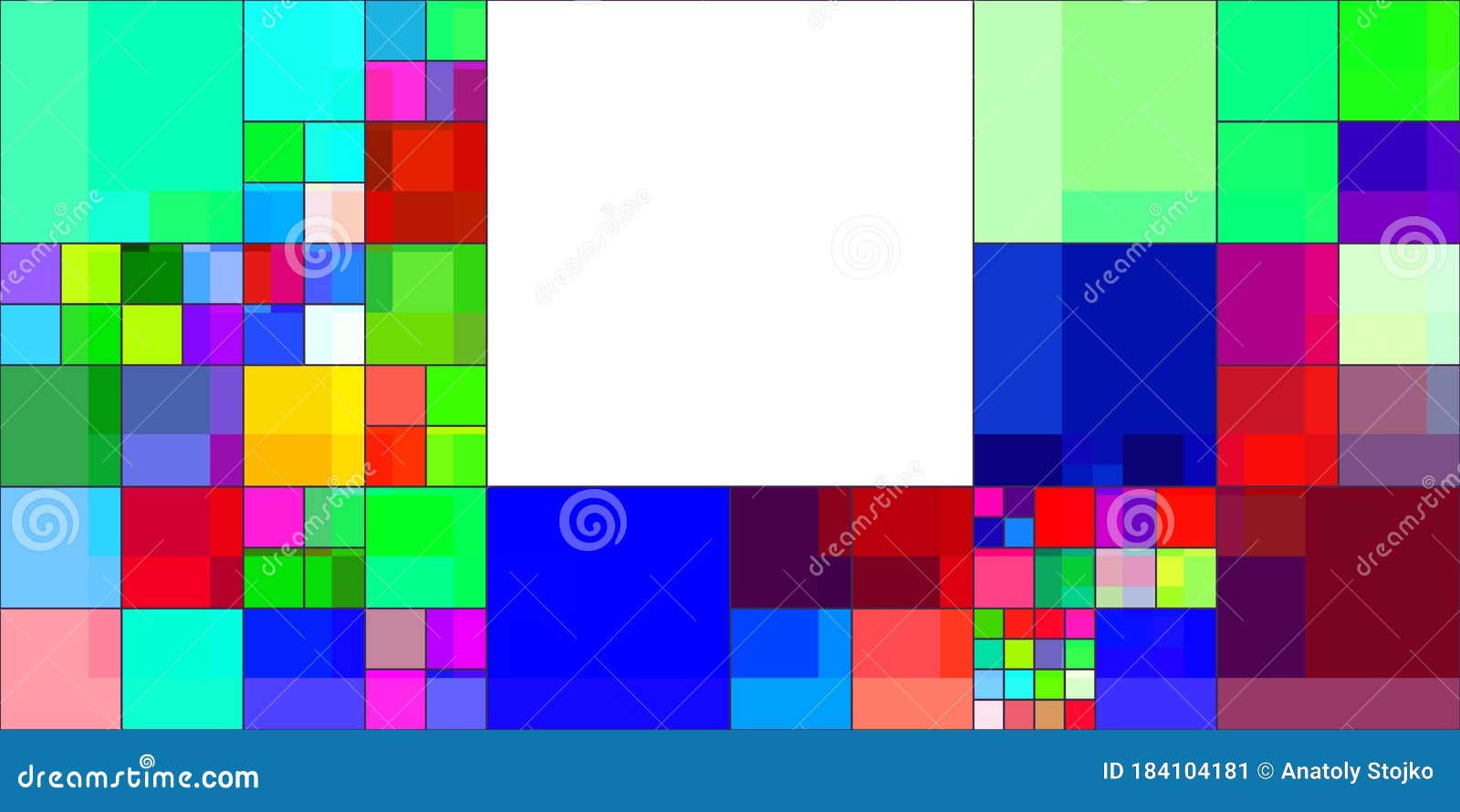 Abstract Geometric Squares Colorful Banner. Vector Colored Squares ...