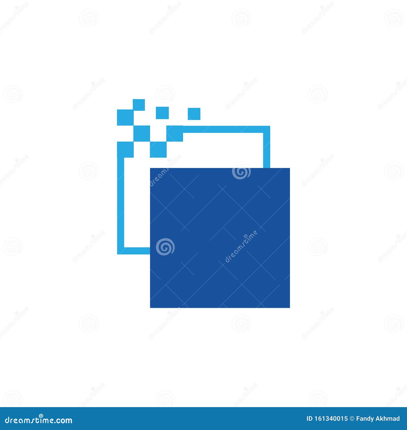 Abstract Geometric Stacked Shape Digital Square Logo Design Element ...