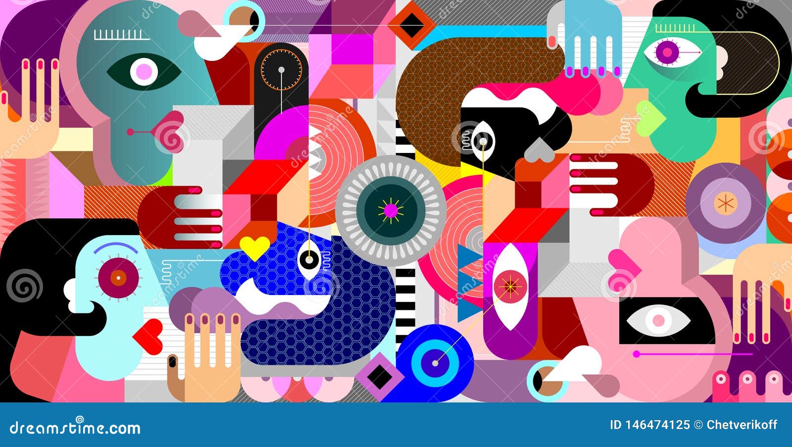 Abstract Geometric Style Group of People Stock Vector - Illustration of ...