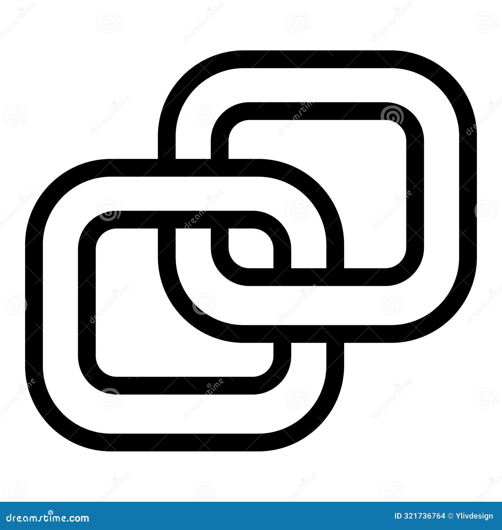 Abstract Geometric Symbol Interlocking Squares Forming Continuous Line ...