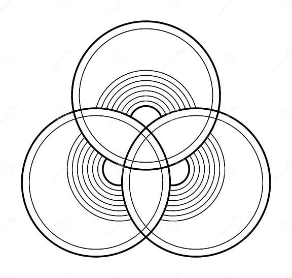 Abstract Geometric Symbol, Pattern of Intersecting and Overlapping ...