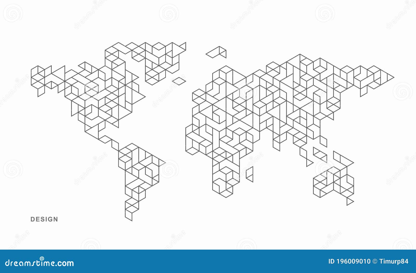 Abstract Geometric Technological World Map Background. Vector Creative ...