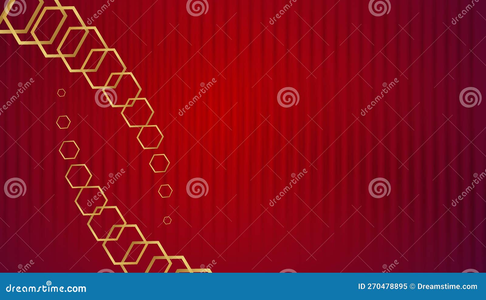 Red Background with Golden Hexagon Chain Stock Illustration ...