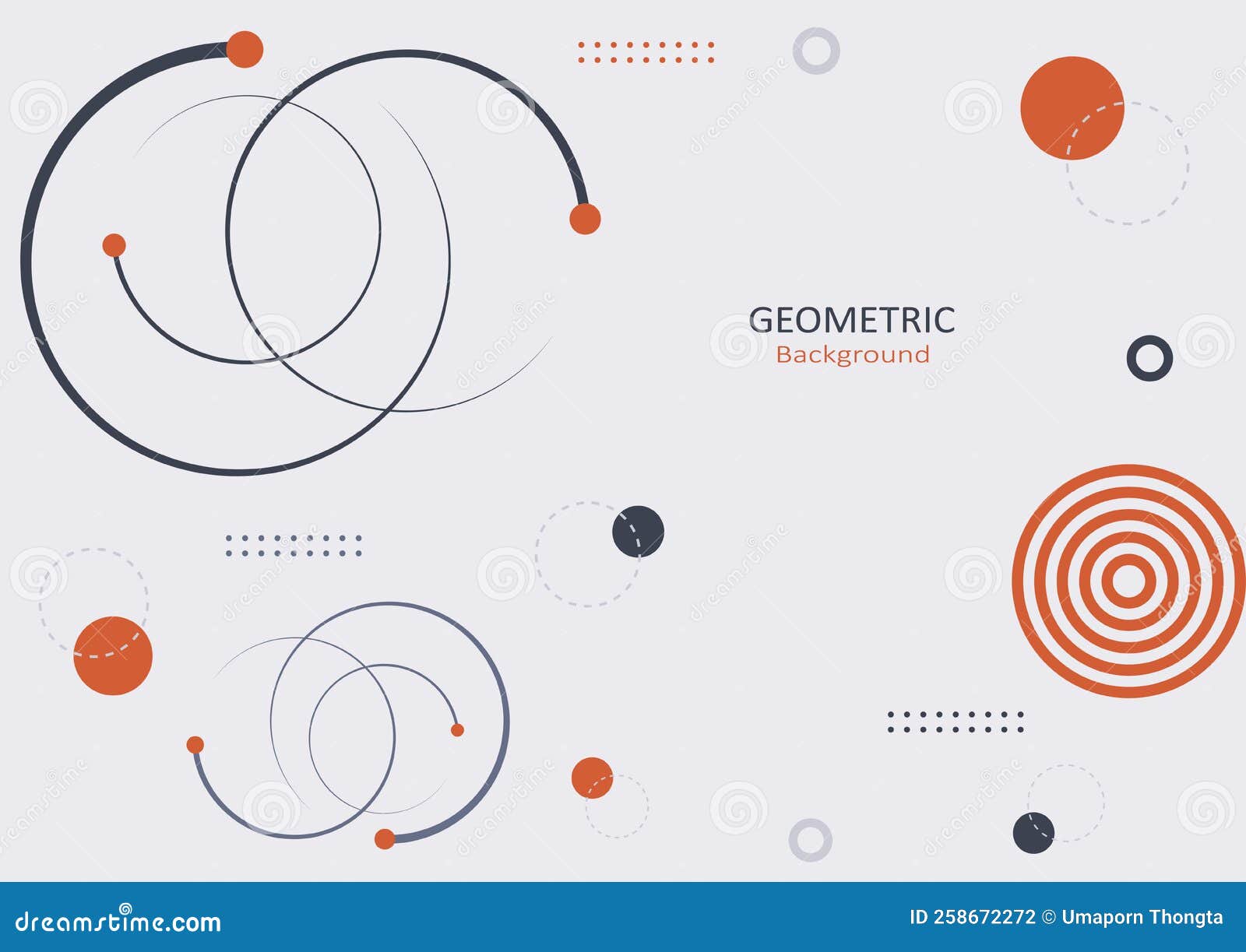 Abstract Geometric Template Flat Design with Simple Shapes of Circles ...
