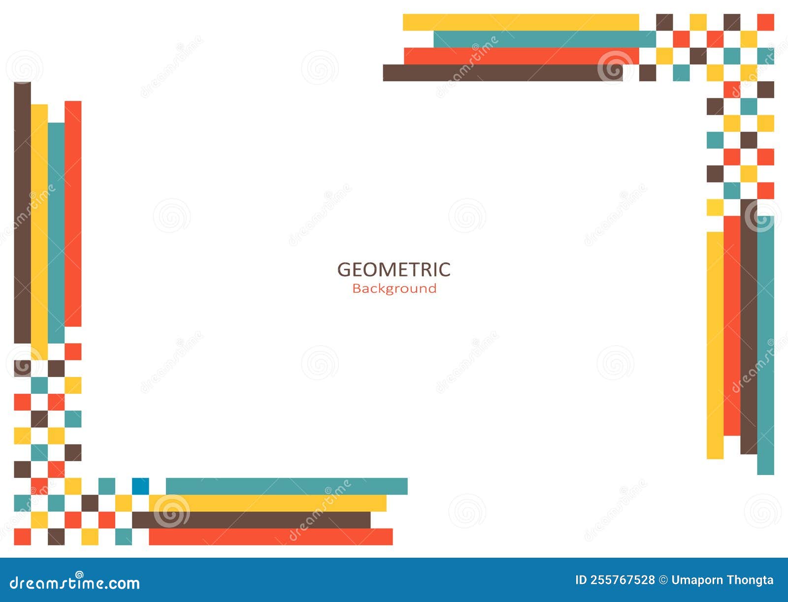 Abstract Geometric Template Flat Design with Square Shapes and Bars on ...