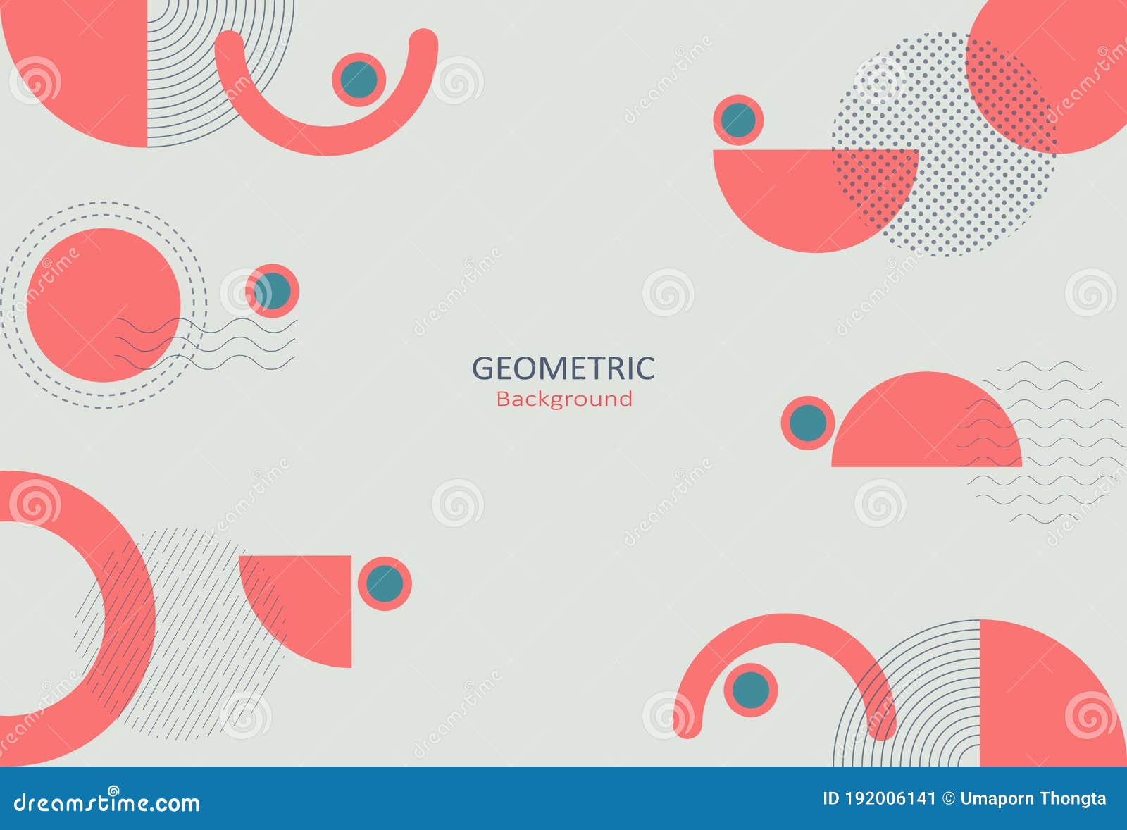 Abstract Geometric Template with Red Circle Shapes, Lines and Dots ...