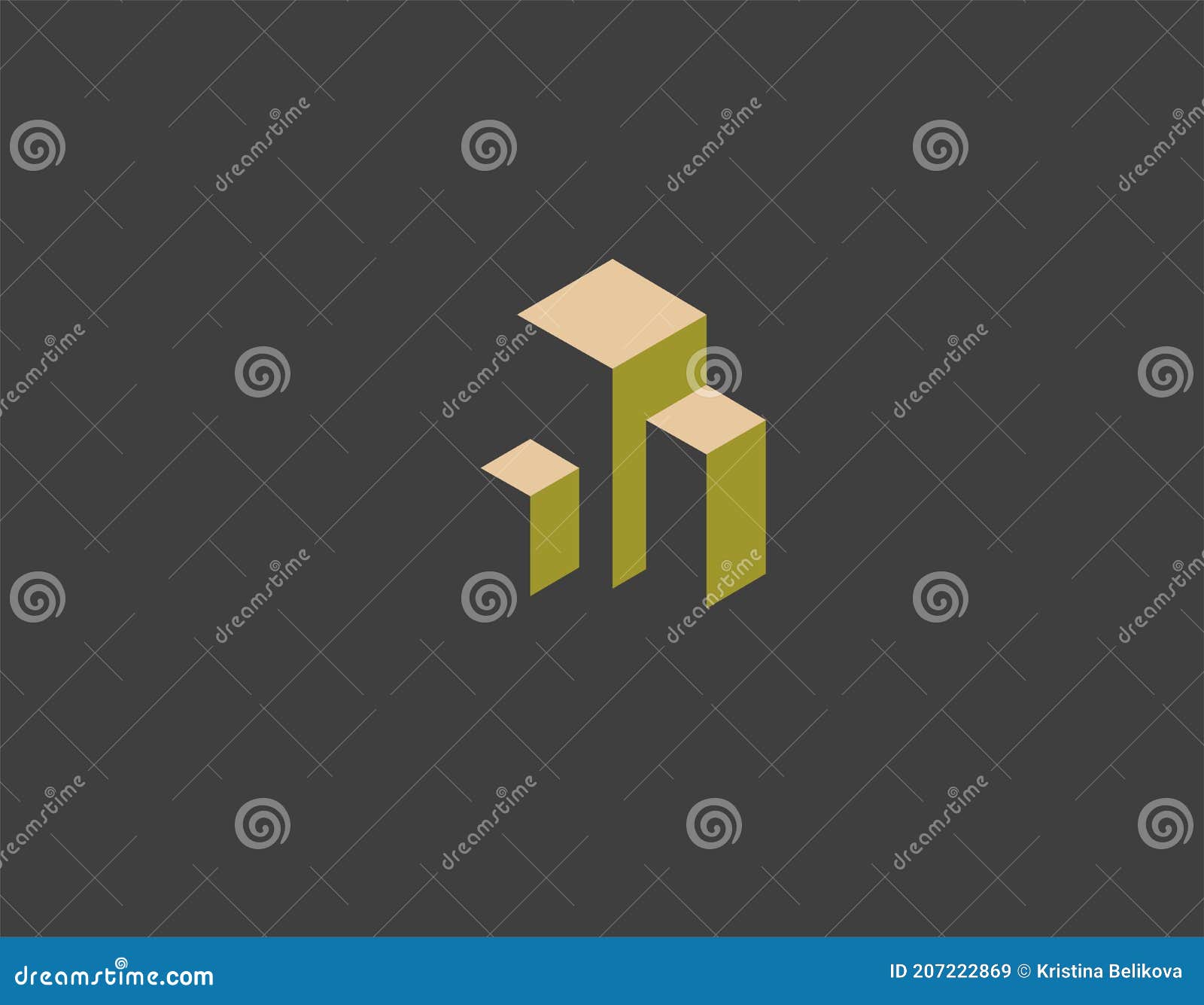 Geometric Three-dimensional Logo Icon Three Rectangles for Your Company ...