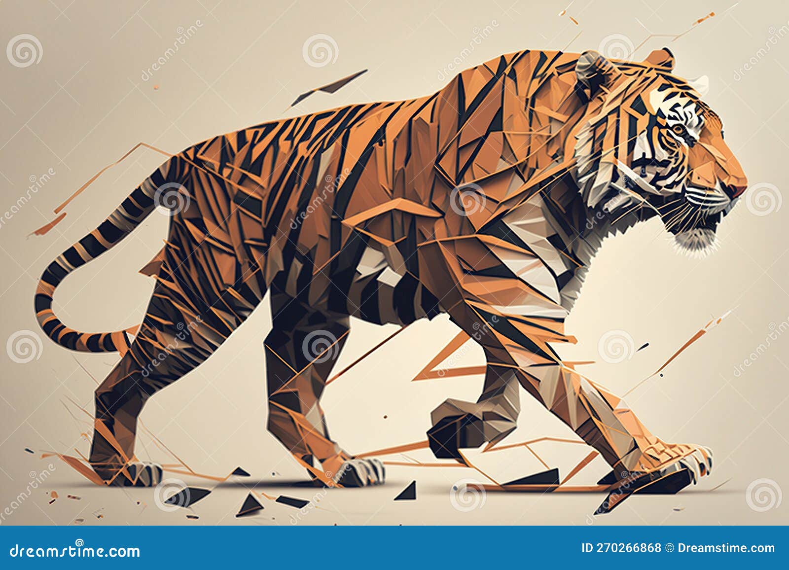 Abstract Geometric Tiger Concept Created by Generative AI Stock ...
