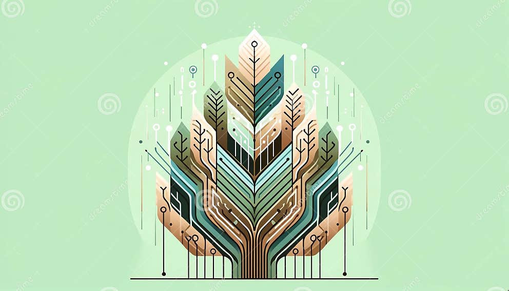 Abstract Geometric Tree Illustration Stock Illustration - Illustration ...