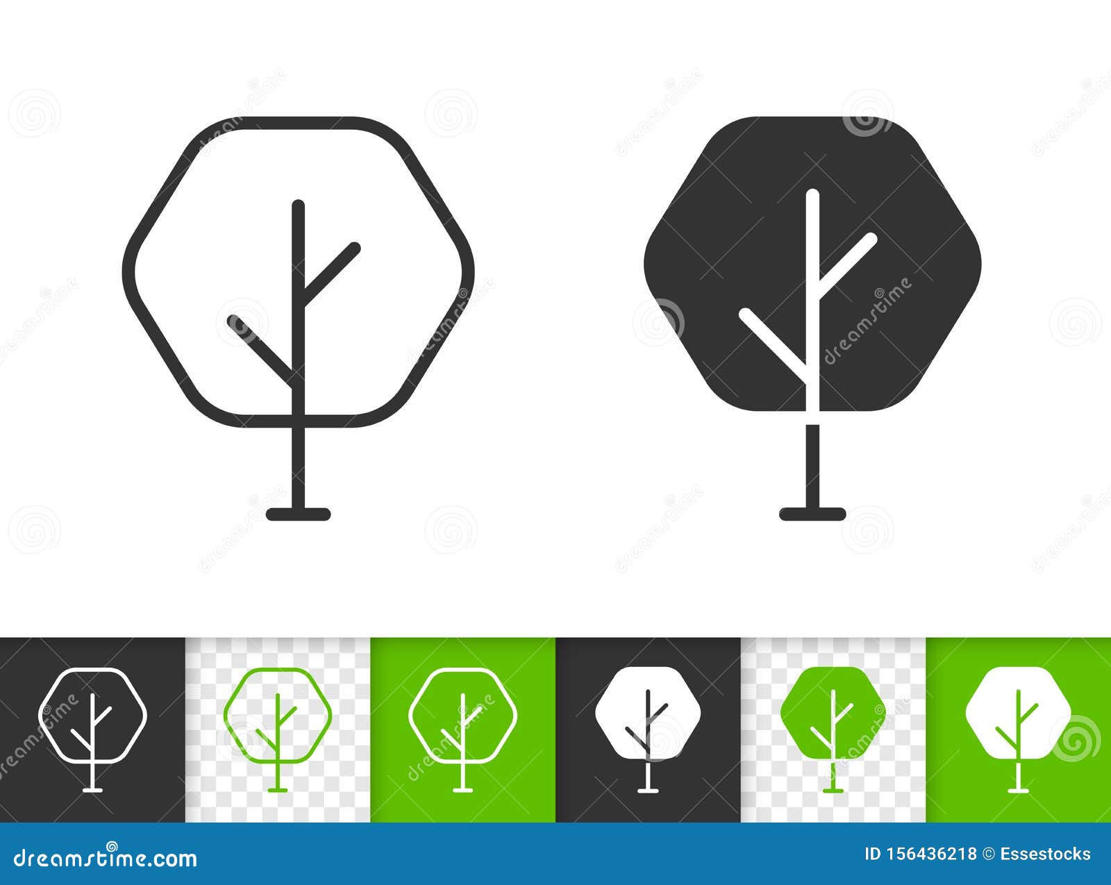 Abstract Geometric Tree Simple Line Vector Icon Stock Vector ...