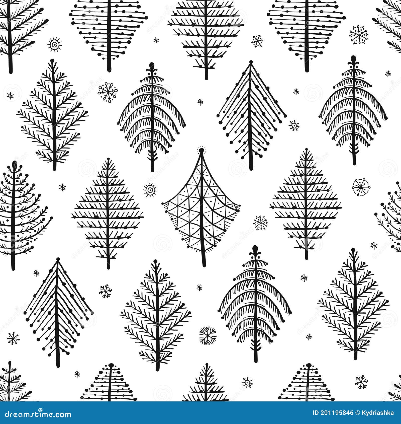 Abstract Geometric Trees. Seamless Pattern for Your Design Stock Vector ...