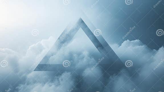 Abstract Geometric Triangle Cloudy Sky Background Modern Design ...