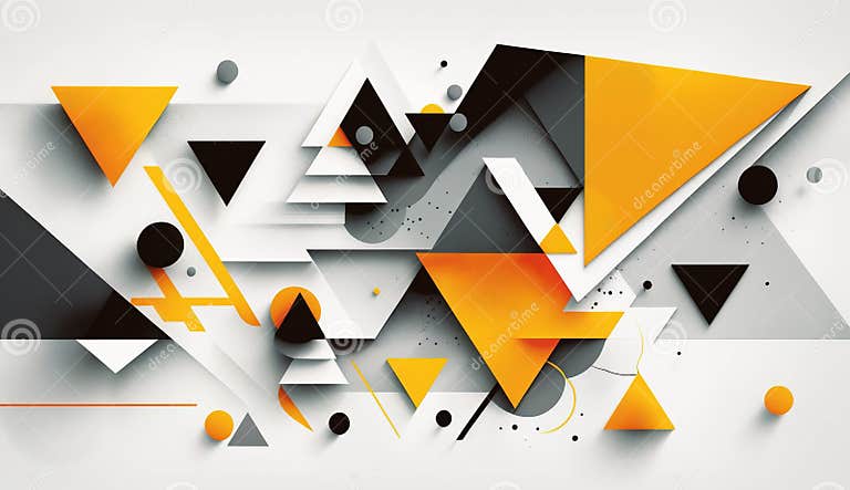 Abstract Geometric Triangles Futuristic Technology Background. AI Generative Stock Illustration ...