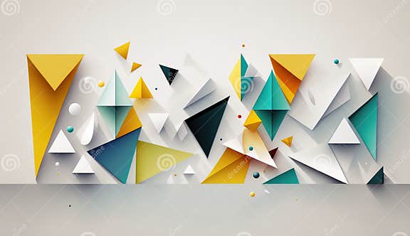 Abstract Geometric Triangles Futuristic Technology Background. AI Generative Stock Illustration ...
