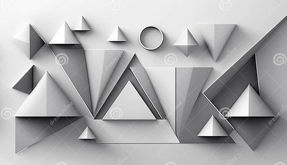 Abstract Geometric Triangles Futuristic Technology Background. AI Generative Stock Illustration ...