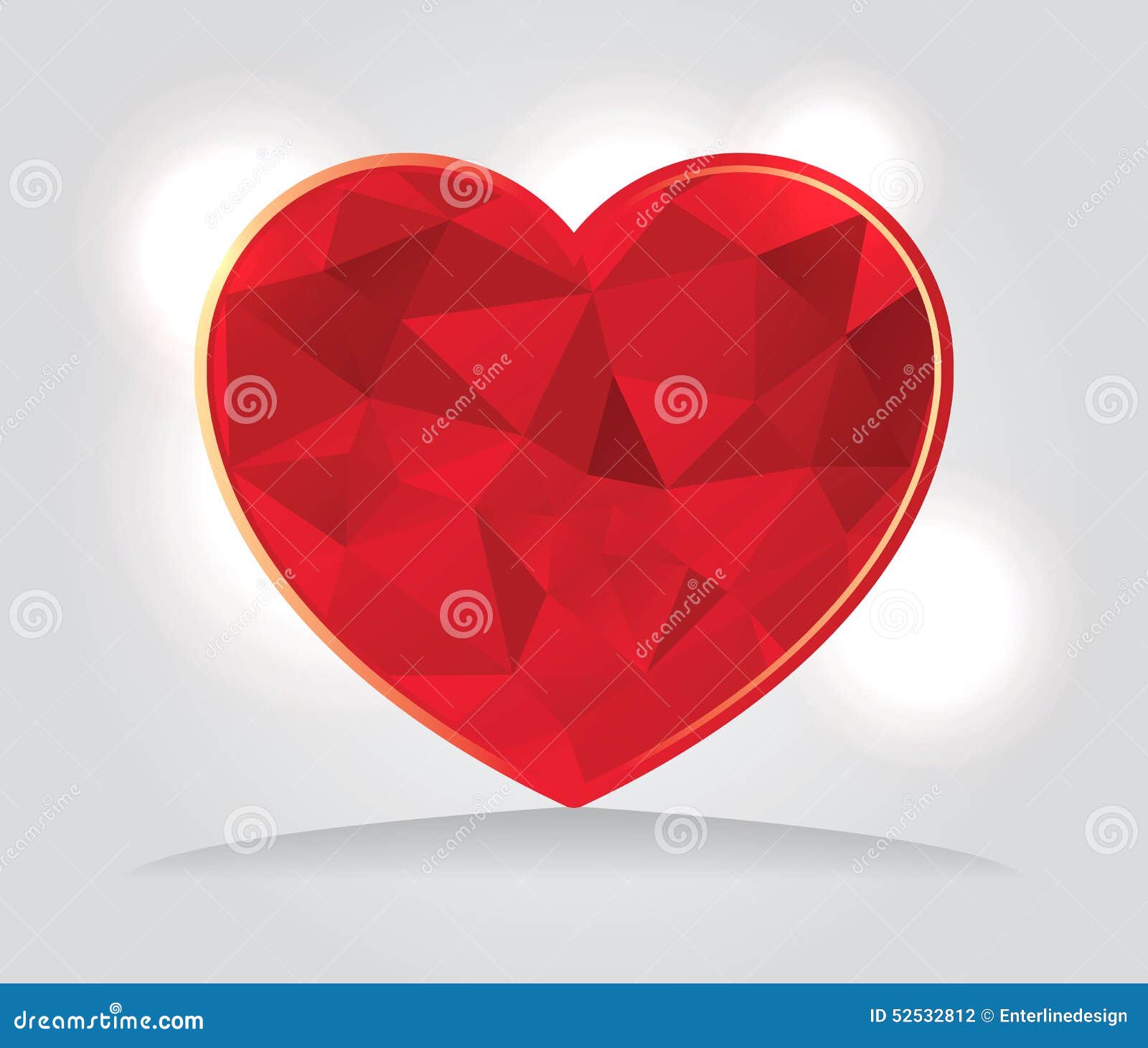 Abstract Geometric Triangles Heart Illustration Stock Vector ...