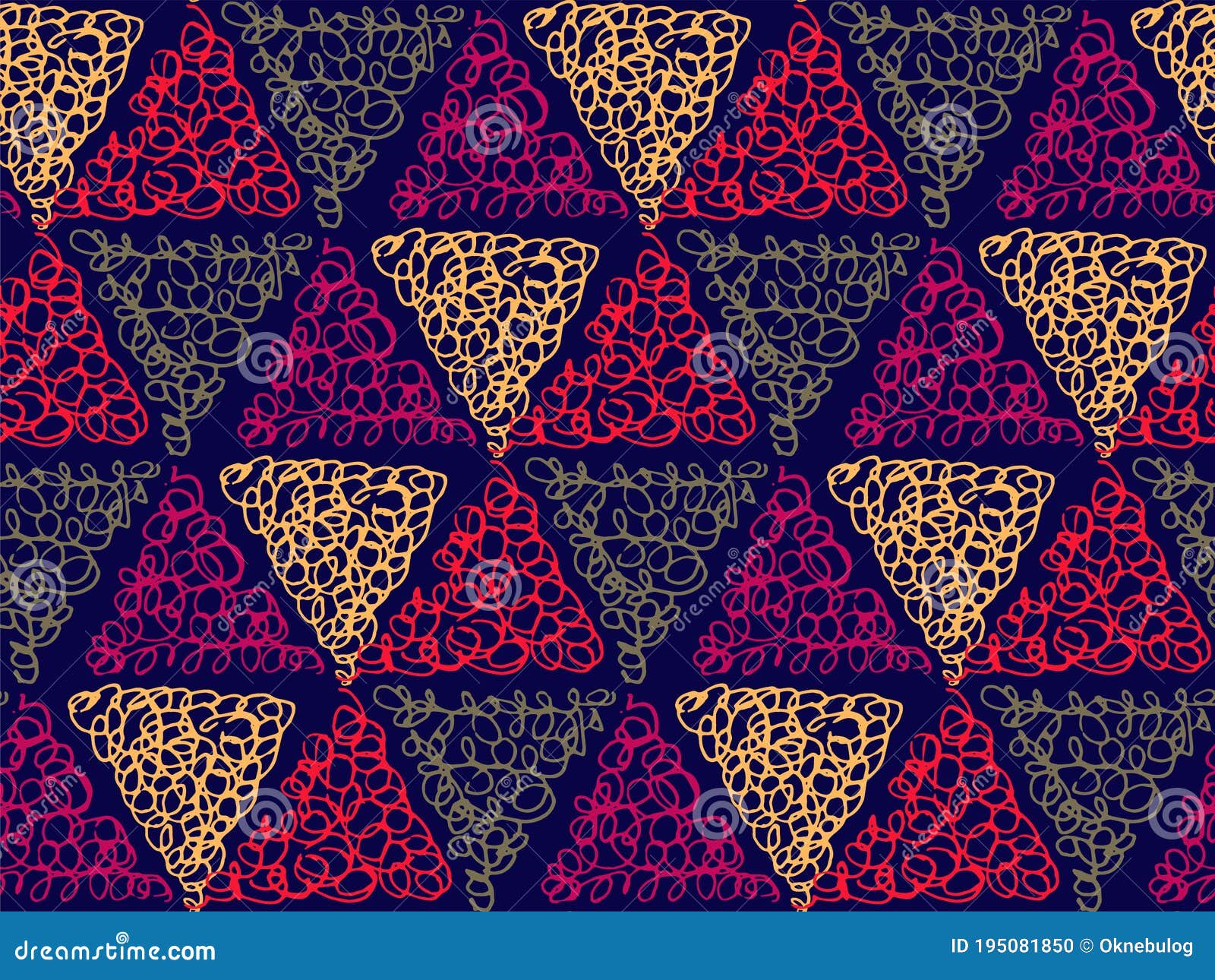 Abstract Geometric Triangles Seamless Pattern. Vector Doodle ...