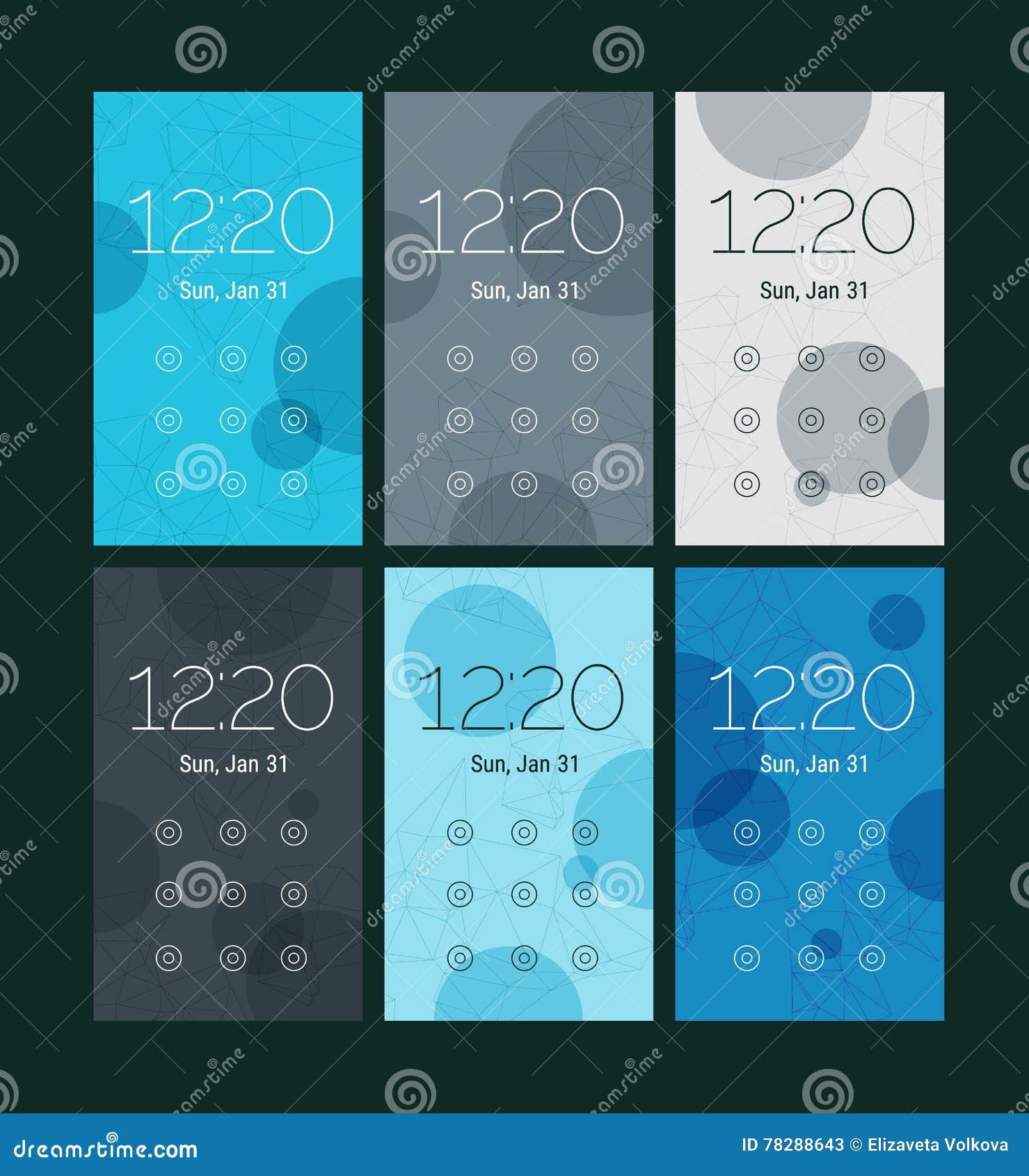 Abstract Geometric UI Screens Mockup Kit Stock Vector - Illustration of ...