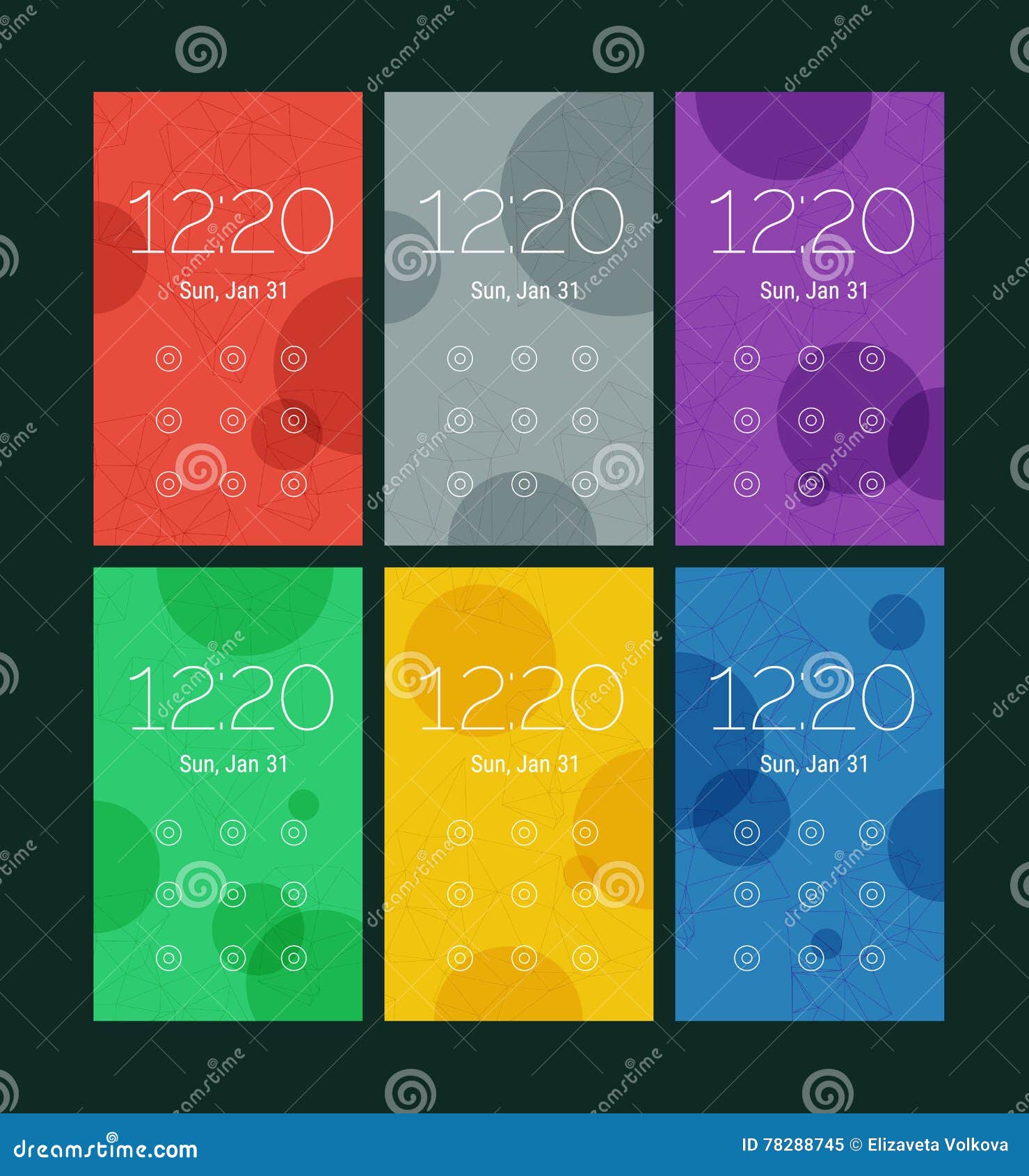 Abstract Geometric UI Screens Mockup Kit Stock Vector - Illustration of ...