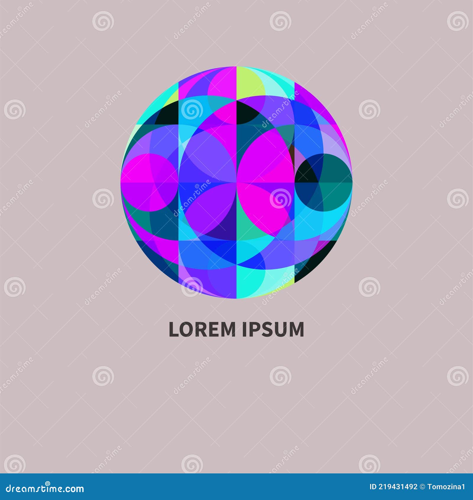 Abstract Geometric Unique Round Logo. Vector Stock Vector ...