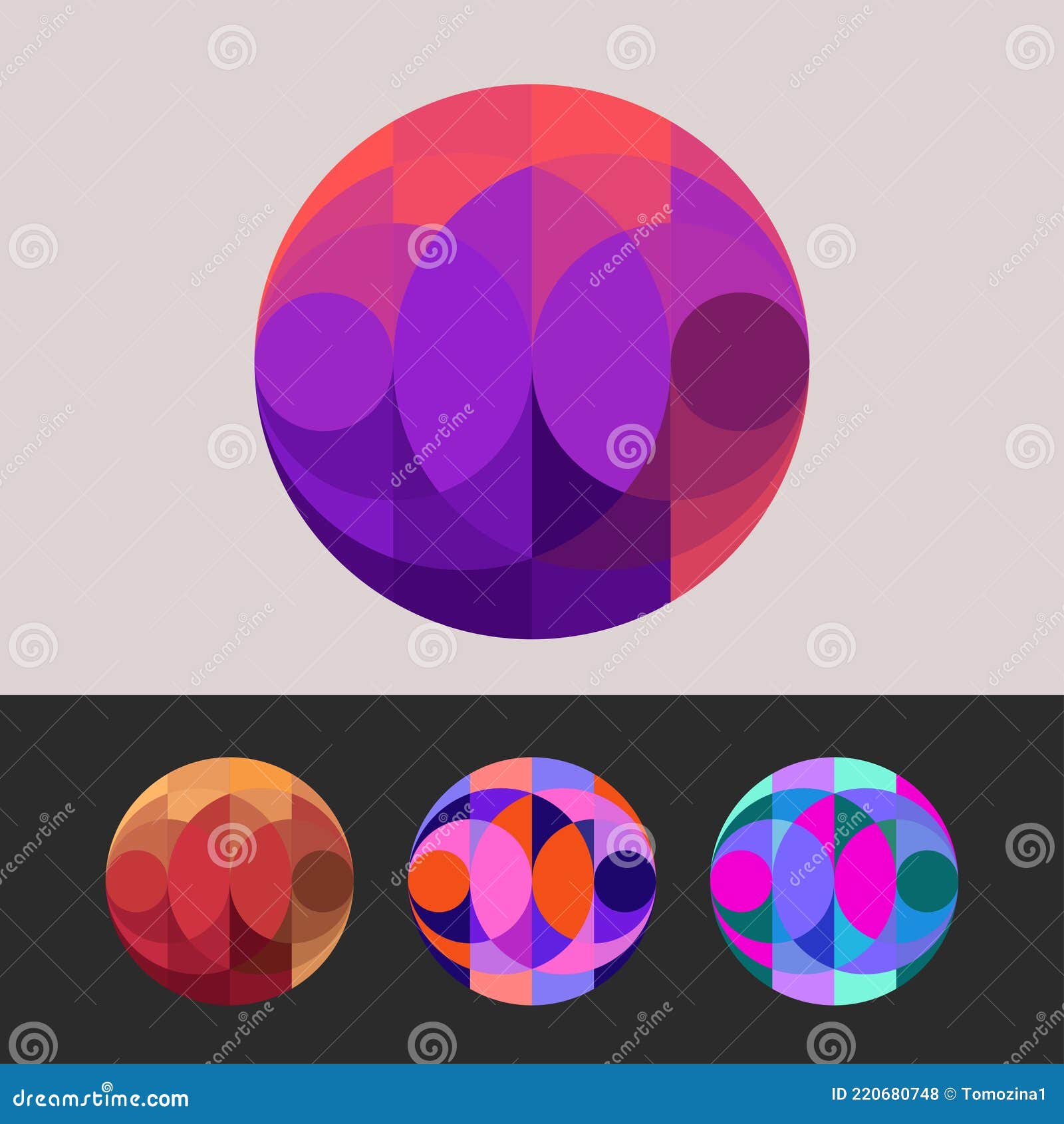 Abstract Geometric Unique Round Logo. Vector Stock Vector ...
