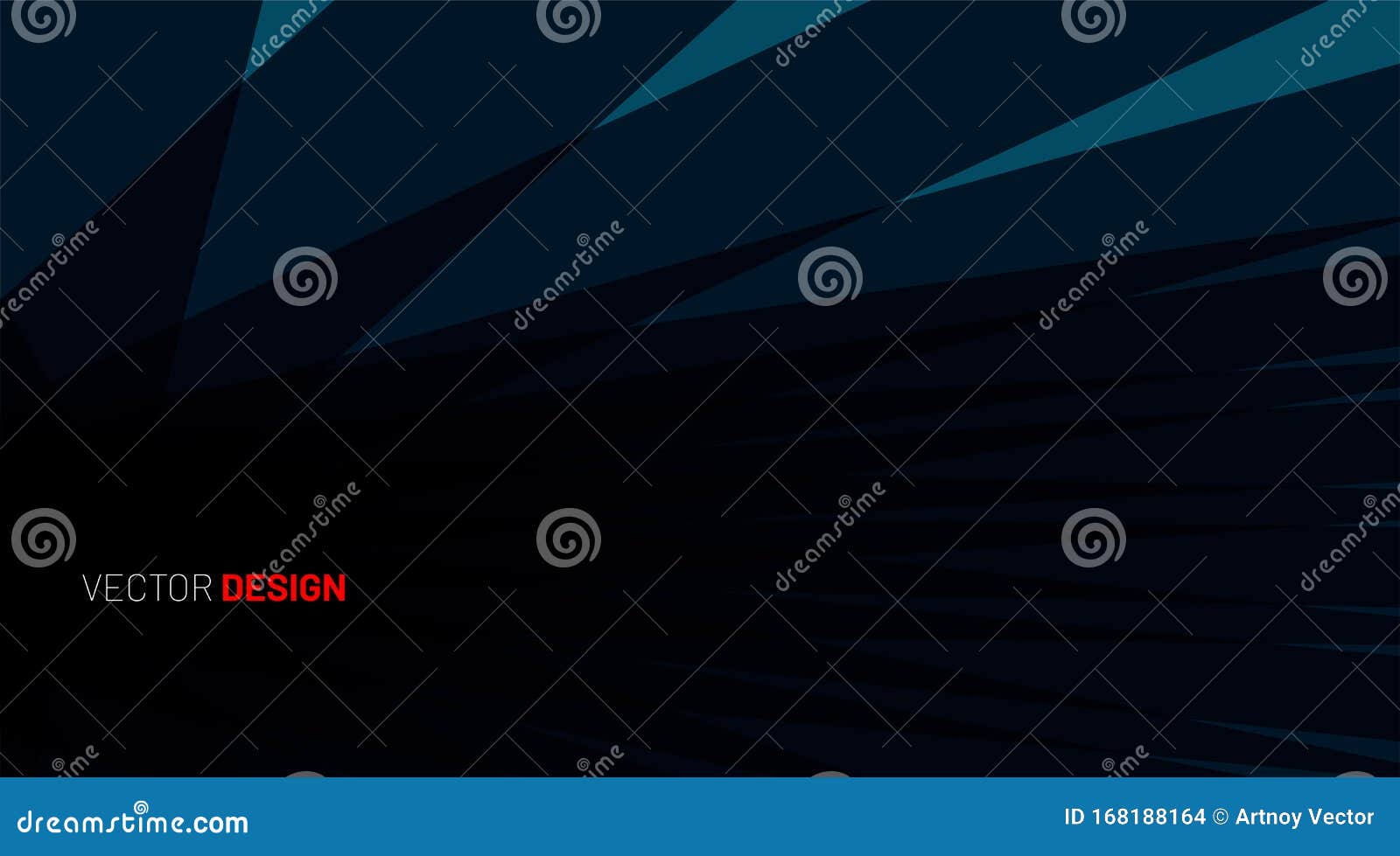 Abstract Geometric Vector Background. Black and Blue Triangular Overlay ...