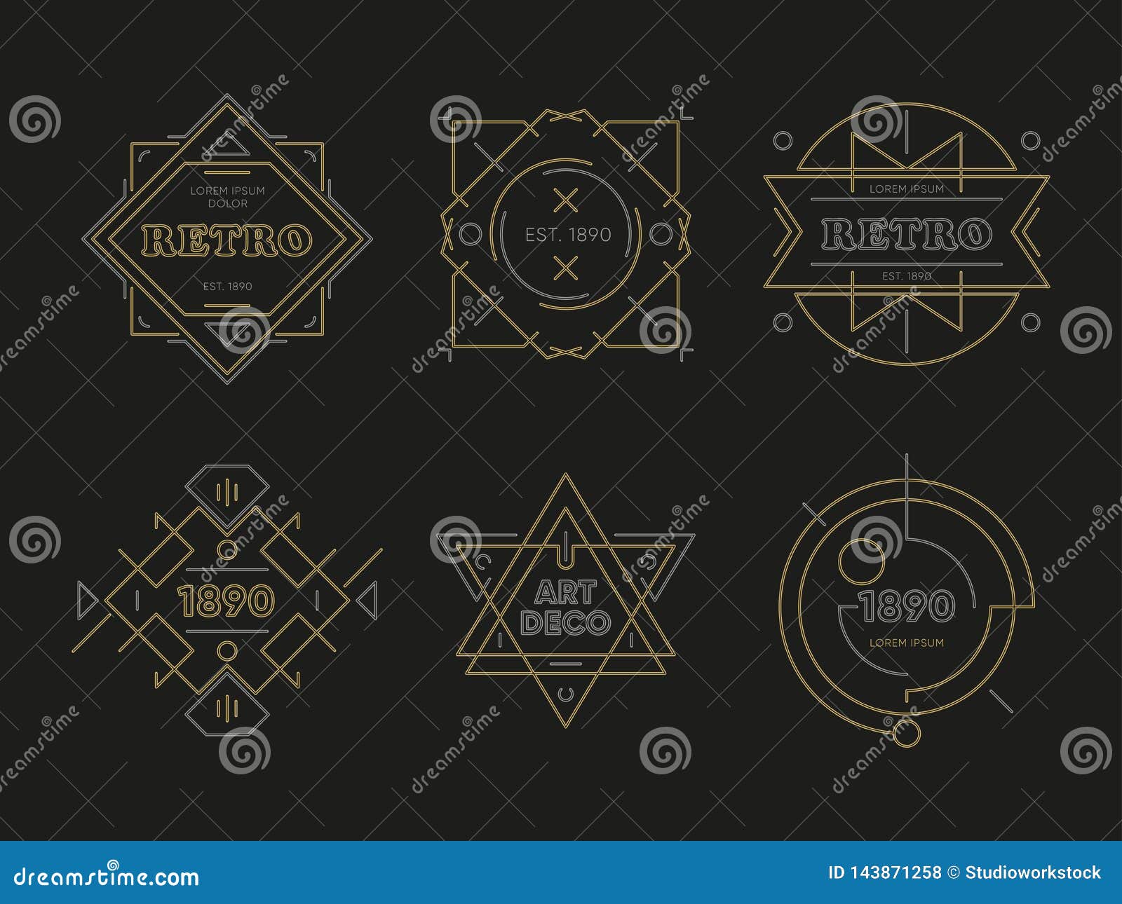 Abstract Geometric Vector Logos Stock Vector - Illustration of element ...