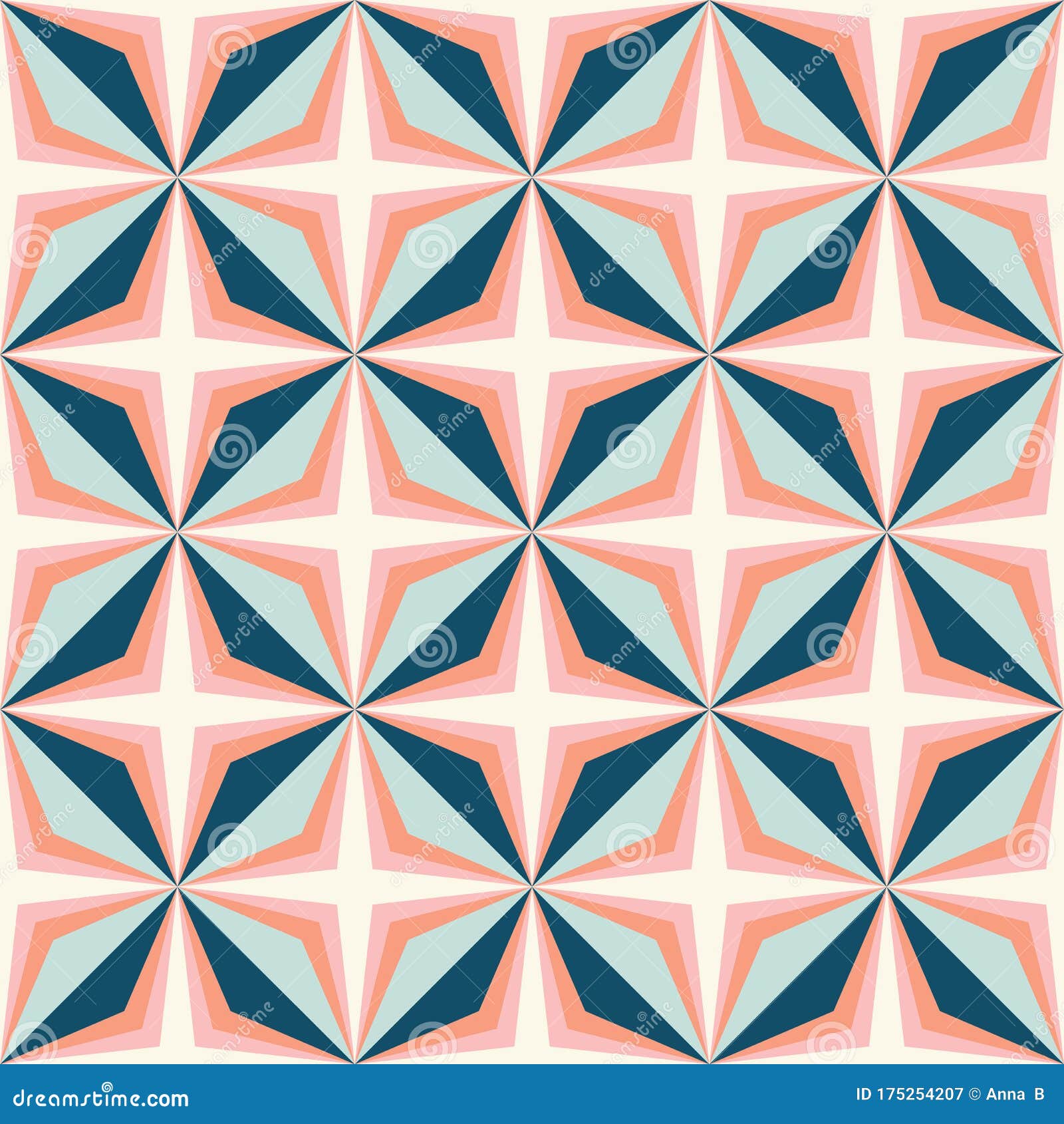 Abstract Geometric Vector Repeat Pattern with Star and Diamond Shapes ...