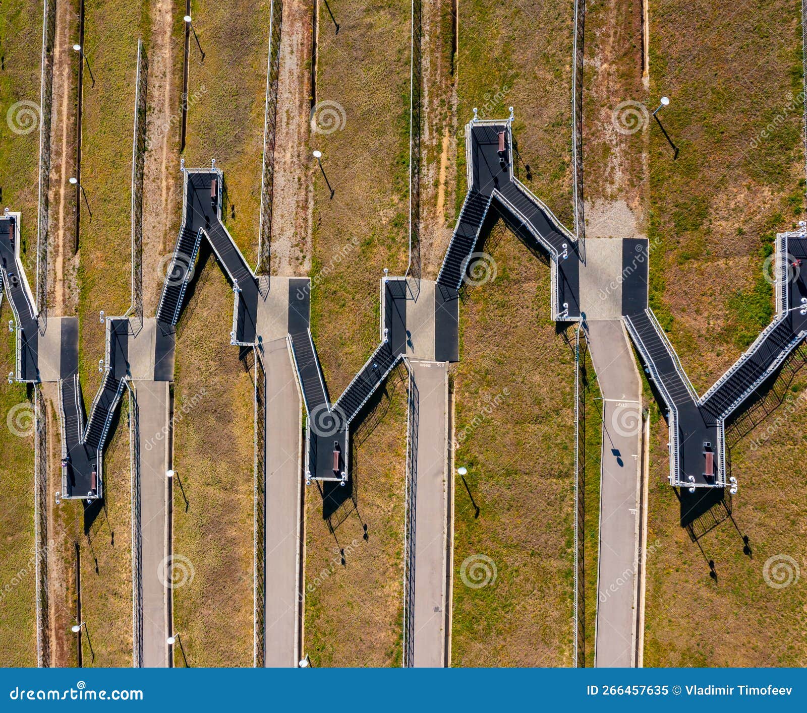 Abstract Geometric View of a Staircase on a Slope in the Form of a ...