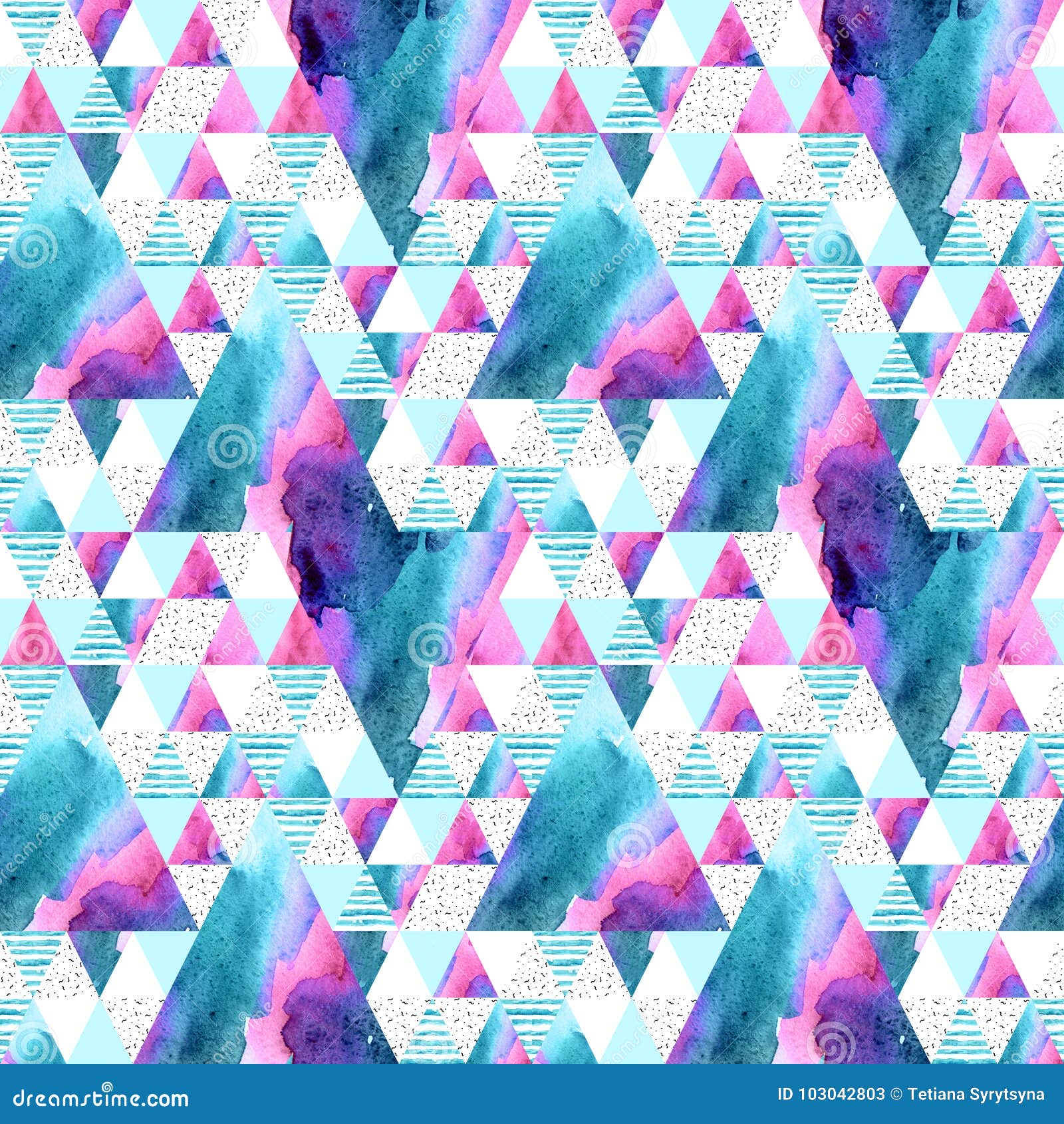 Abstract Geometric Watercolor Seamless Pattern. Stock Illustration ... Abstract Geometric Watercolor Seamless Pattern. Stock Illustration ...