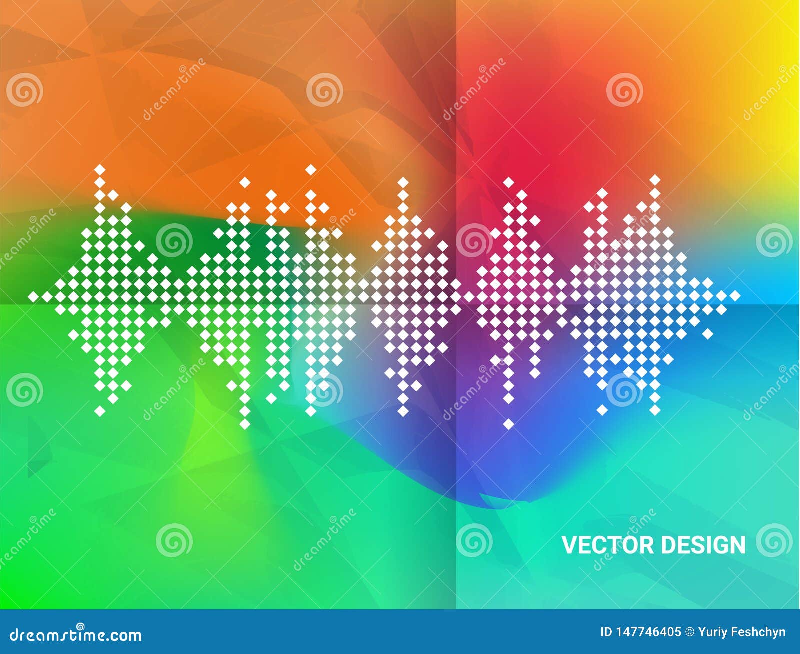 Abstract Geometric Wave Color Background. Vector, Illustration Stock ...