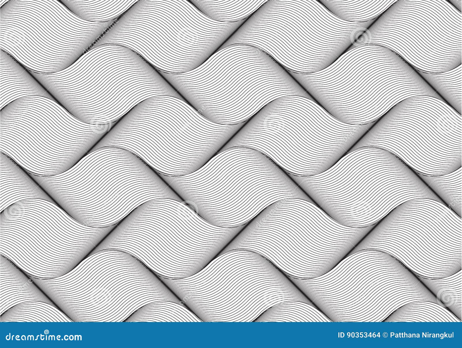 Abstract Geometric Wave Line Black and White Pattern Vector. Stock ...