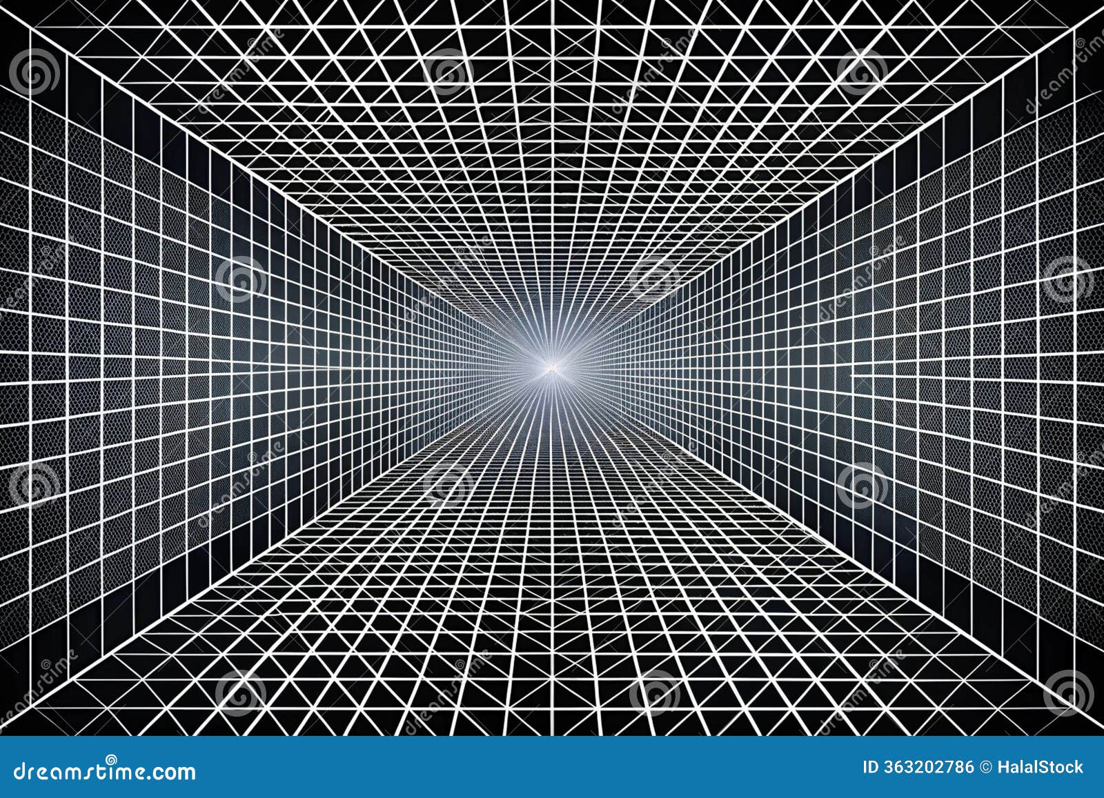 Abstract Geometric White Grid on Black Background Stock Illustration ...