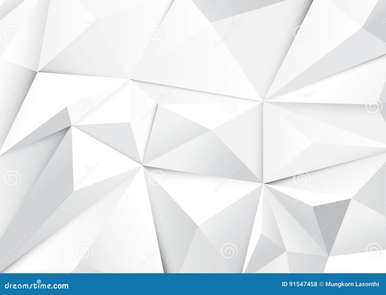Abstract Geometric White Tone Polygon and Triangles Background Stock ...