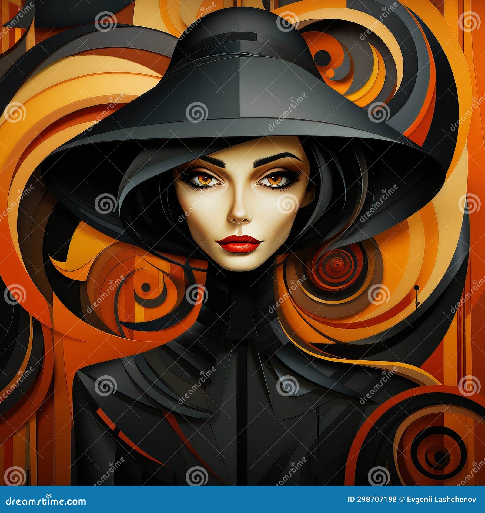 Abstract Geometric Witch Art. AI Generation Stock Photo - Image of ...