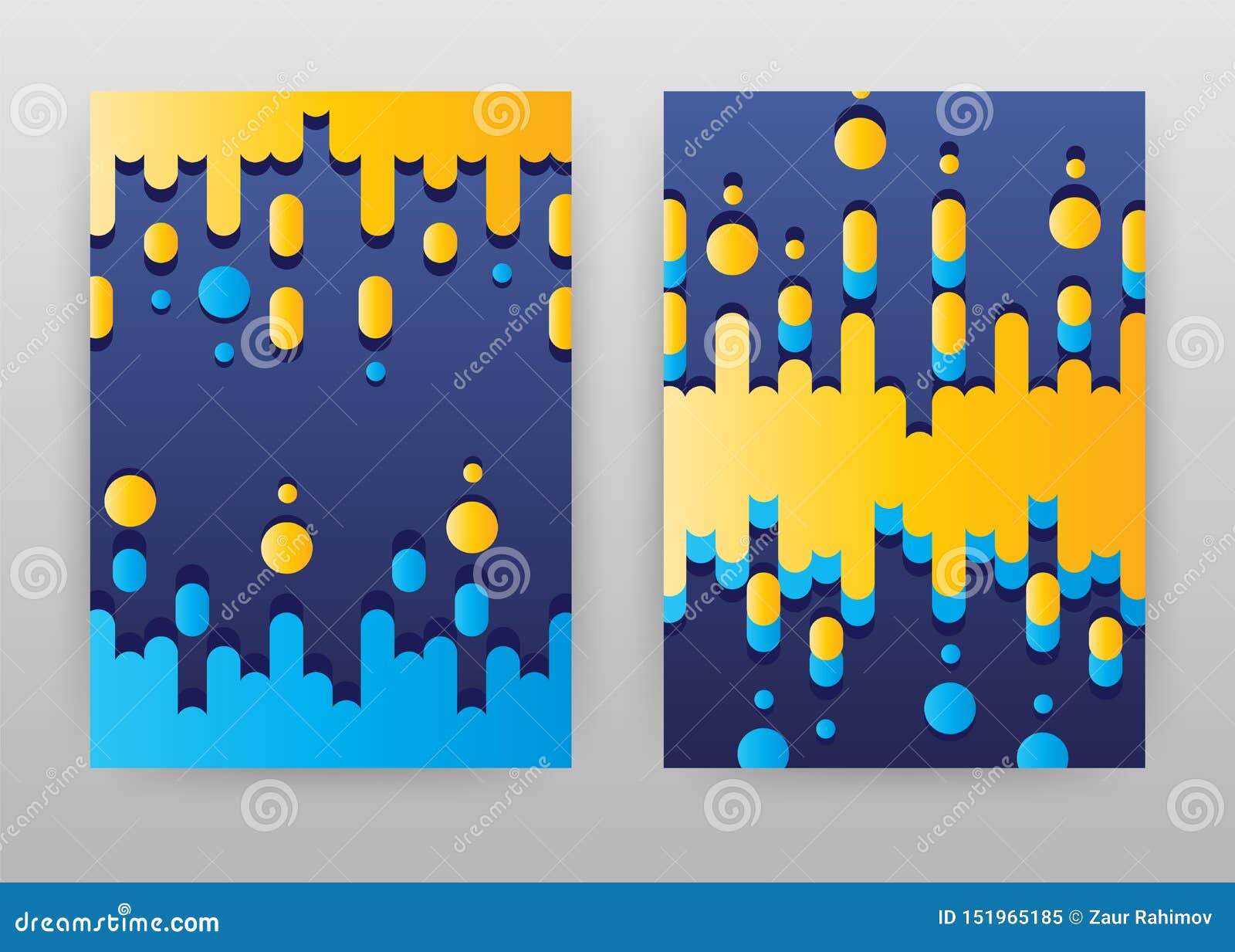 Abstract Geometric Yellow and Blue Poster Design Template Stock Vector ...