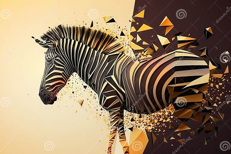 Abstract Geometric Zebra Concept Created by Generative AI Stock ...