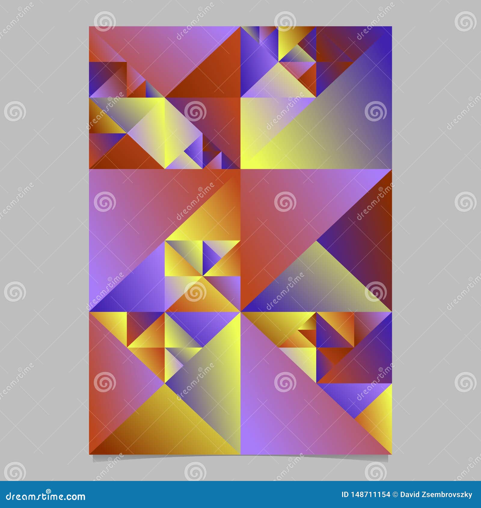 Abstract Geometrical Colorful Triangle Page Template Design Stock ...