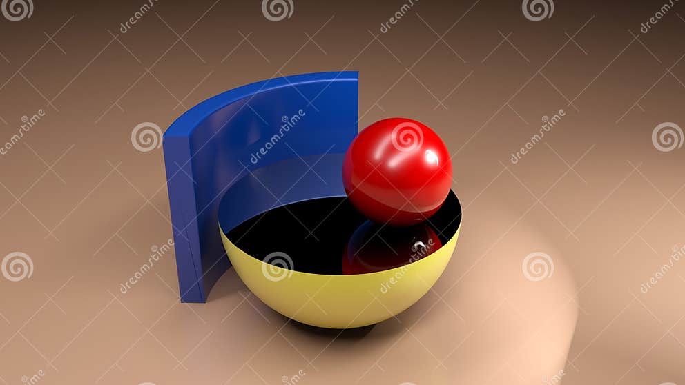 Abstract Geometrical Composition of Objects - 3D Rendering Illustration ...