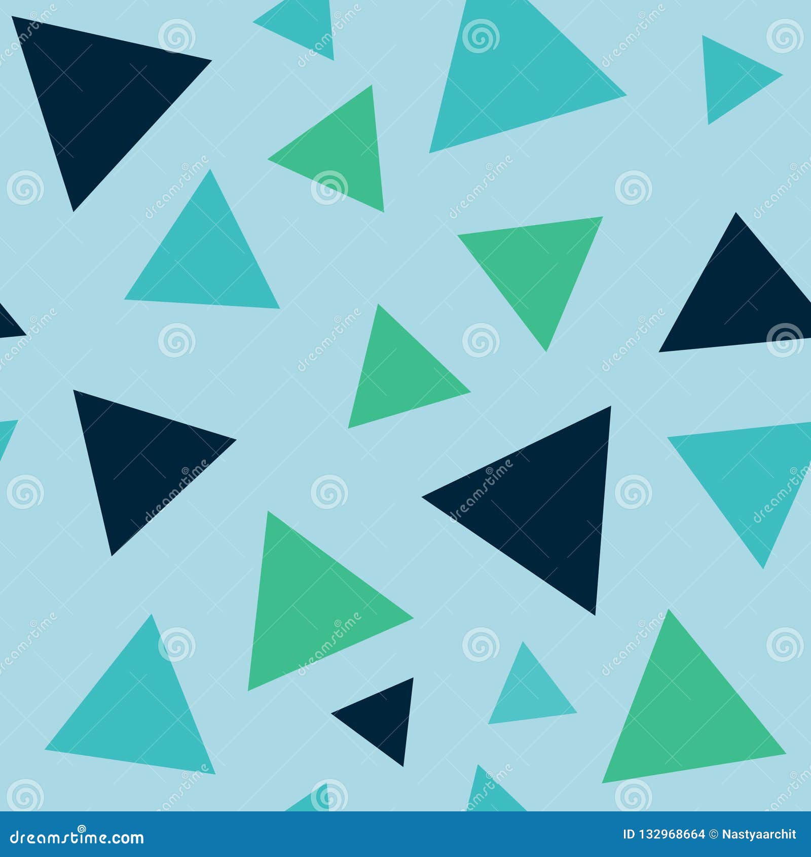 Abstract Geometrical Seamless Pattern with Triangles, Blue and Green ...