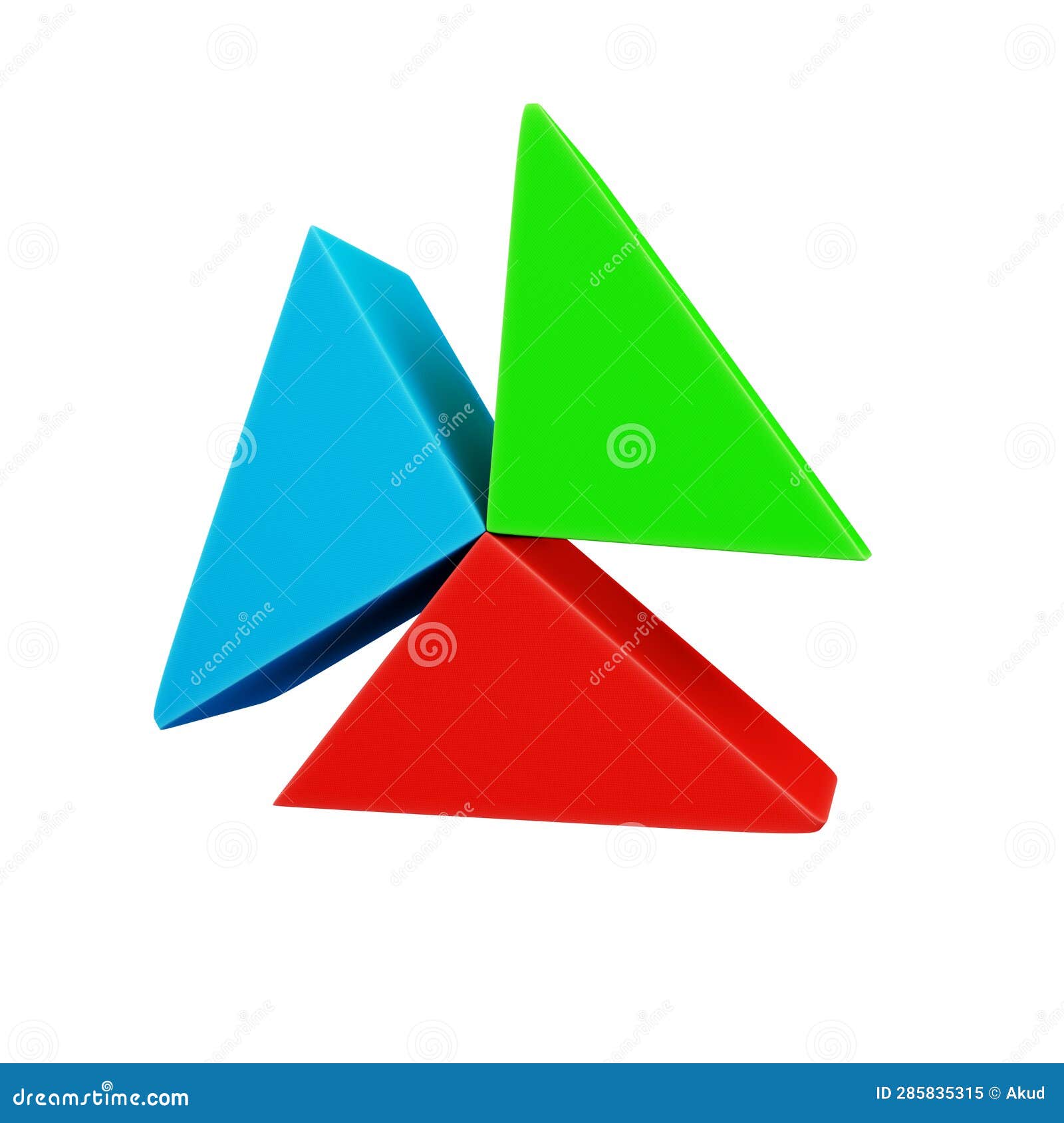 Abstract Geometrical Shapes Red, Green and Blue Triangles Isolated on ...