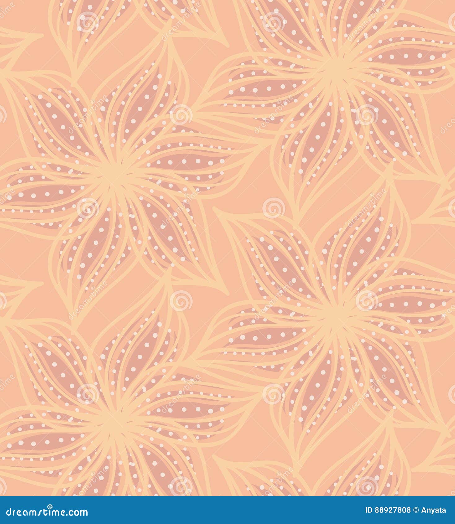 Abstract Geometrical Yellow Flower with Pointy Pedals with Dots Stock ...